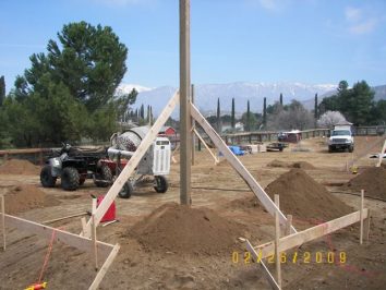 Pole Building Layout for Drilling Holes - Hansen Buildings