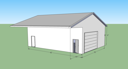 Angled Cantilever Overhang Garage GR48 H Hooks 4' X 8' Overhead Garage